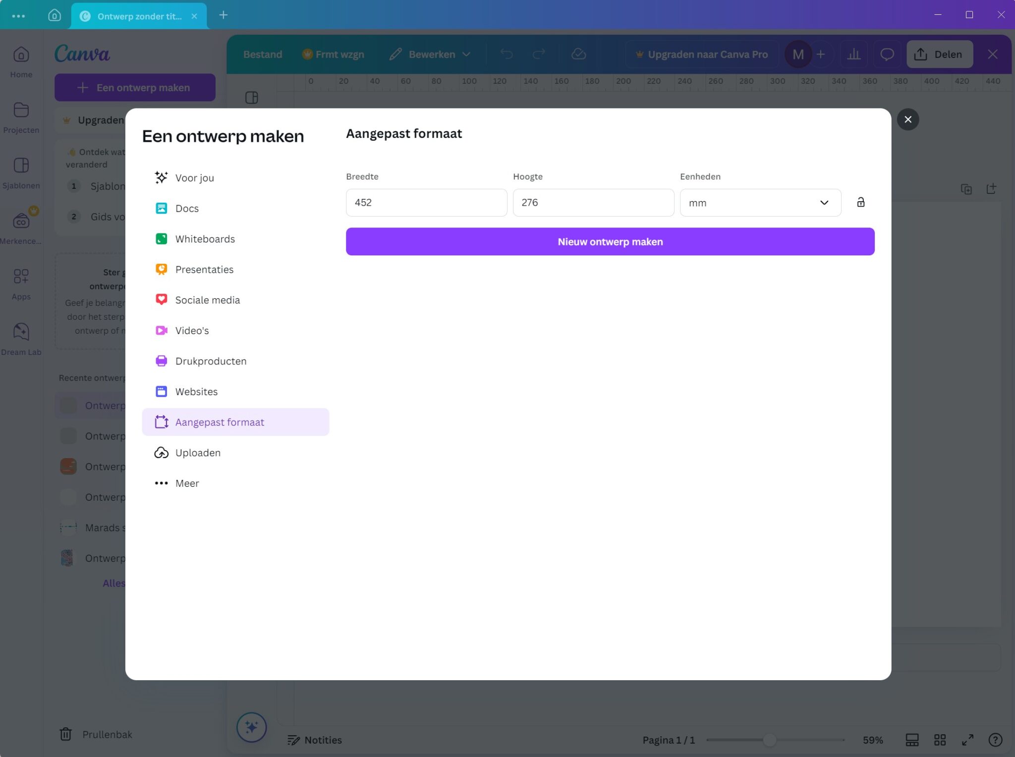 Een boekomslag maken in Canva